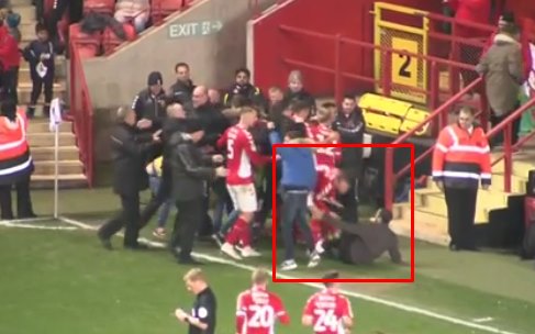 Video: Charlton Fan Produces Accidental Two-Footed Challenge into ...