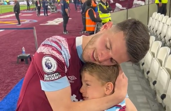 West Ham star Declan Rice makes young fan shed happy tears (Video ...
